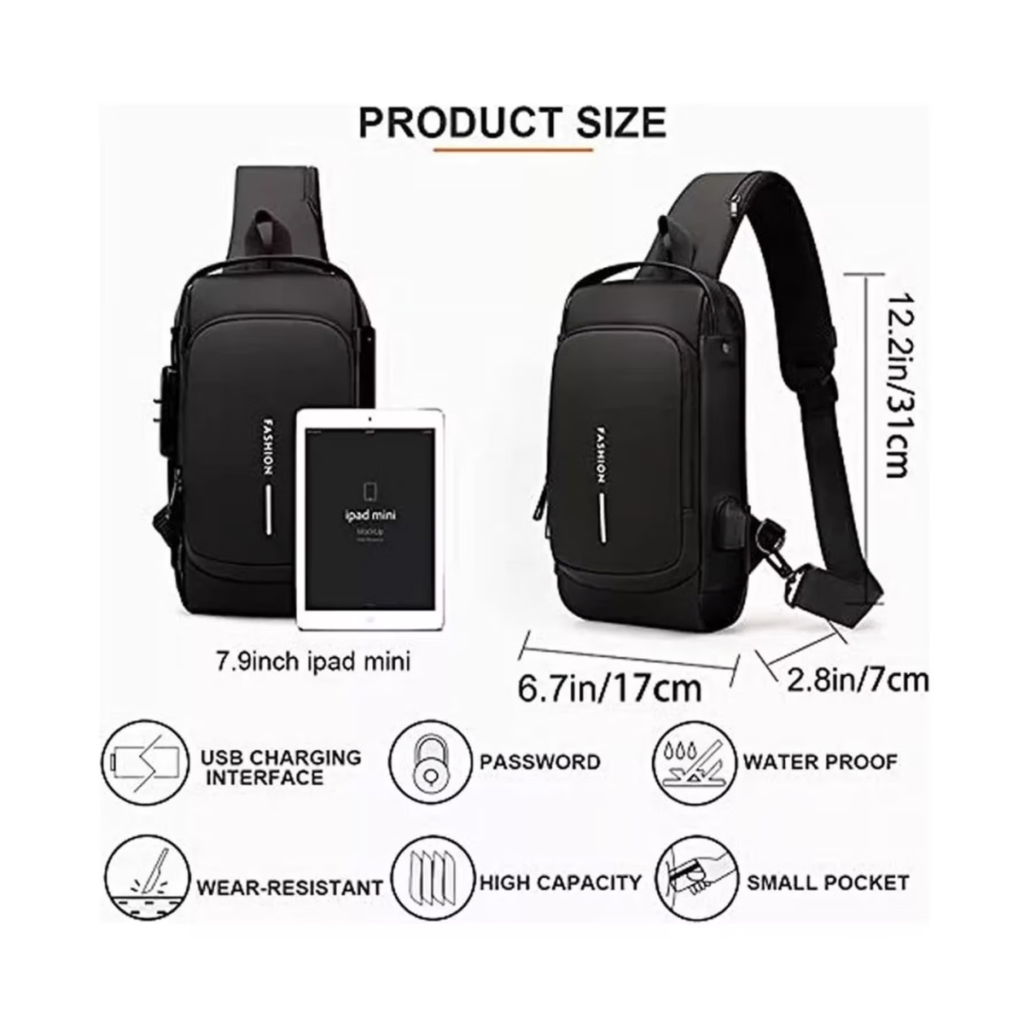 Canguro Antirrobo Impermeable Con USB Multifuncional – Vegashop360